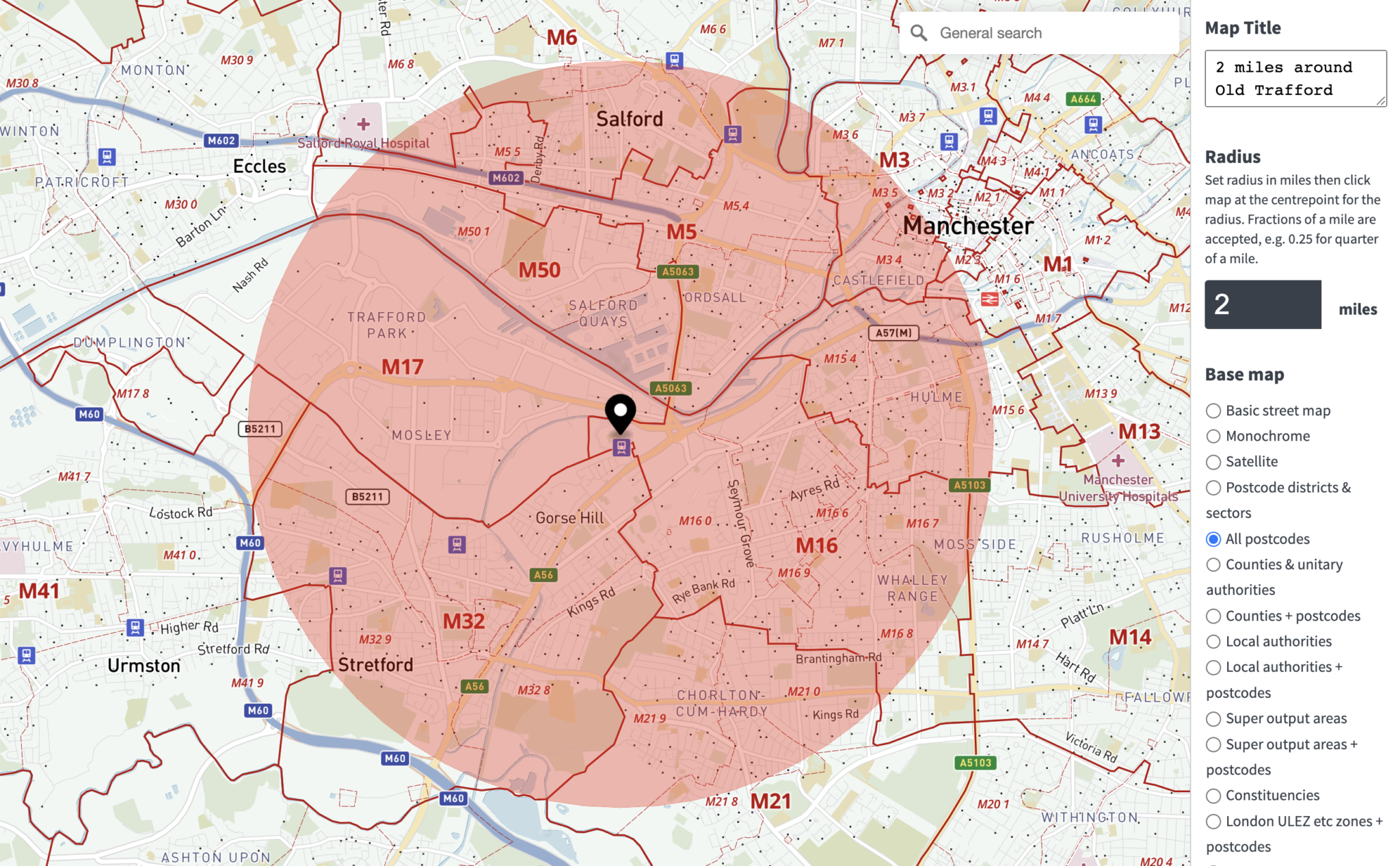 Online postcode mapping tools – Maproom
