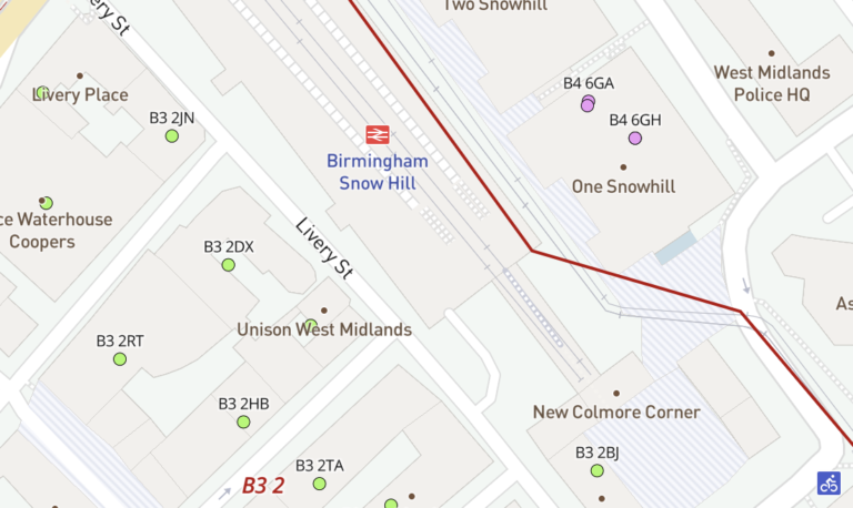 Map of B postcode districts - Birmingham – Maproom