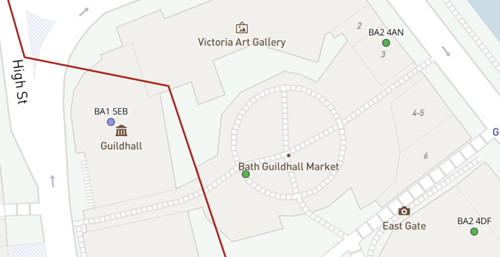 Map of BA postcode districts – Bath – Maproom