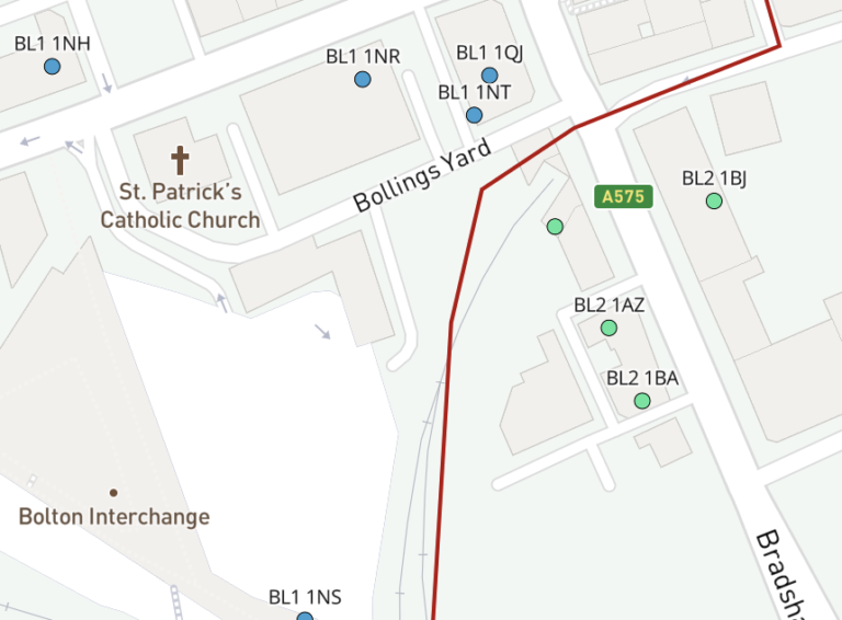 Map of BL postcode districts - Bolton – Maproom