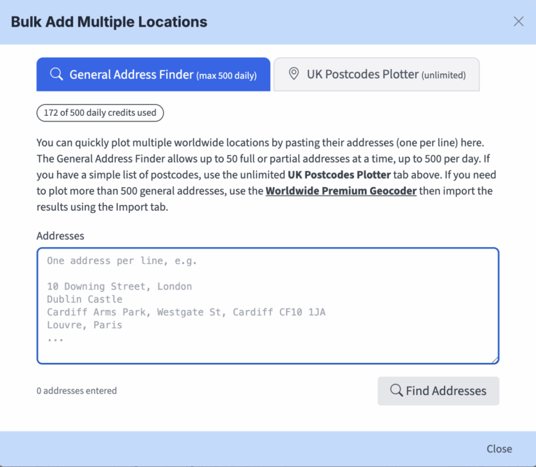 Bulk add locations – Maproom