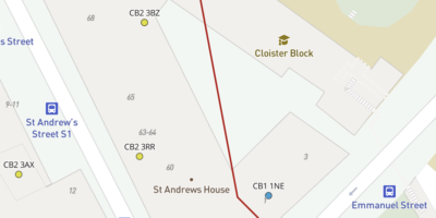 Map of CB postcode districts – Cambridge – Maproom
