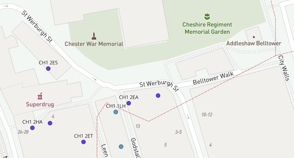 Map of CH postcode districts – Chester – Maproom
