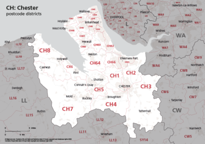 Map of CH postcode districts – Chester – Maproom