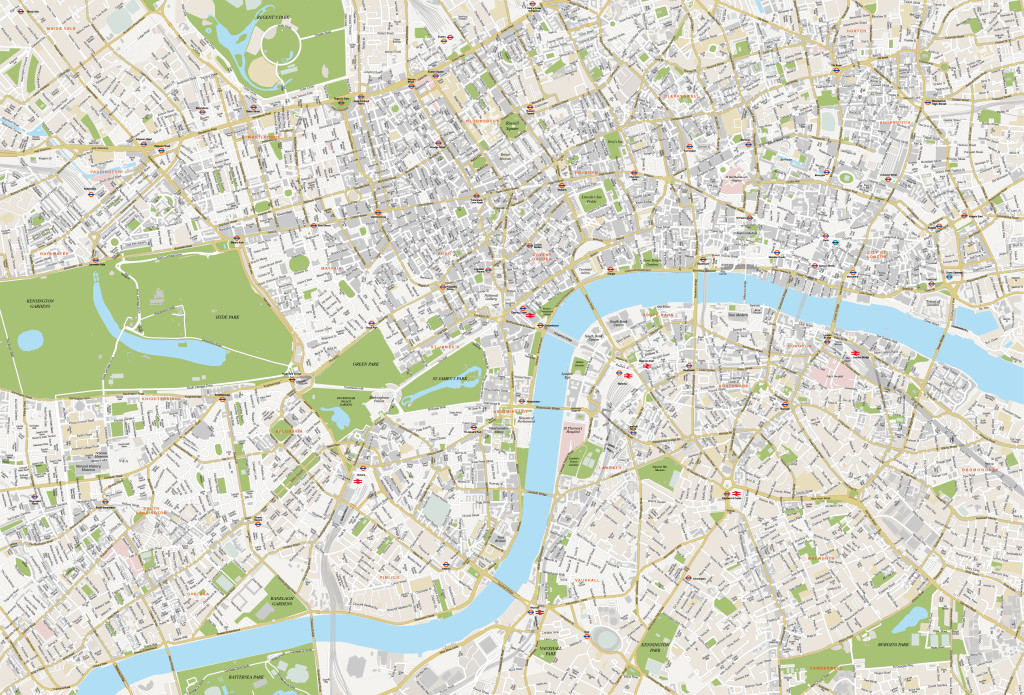 Detailed map of Central London – Maproom