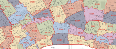 Best maps of central London postcode districts – W1, WC, EC – including ...
