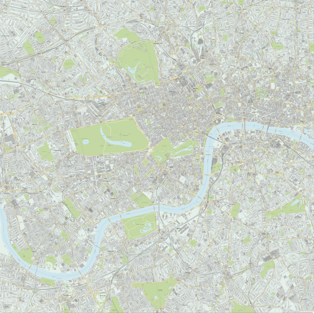 London Street Map - Illustrator, SVG, PDF, JPEG formats