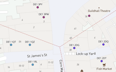 Map of DE postcode districts - Derby – Maproom