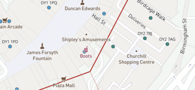 Map of DY postcode districts – Dudley – Maproom