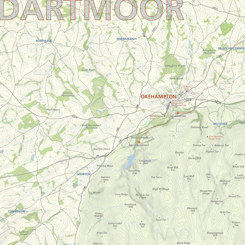 Dartmoor National Park map – Maproom