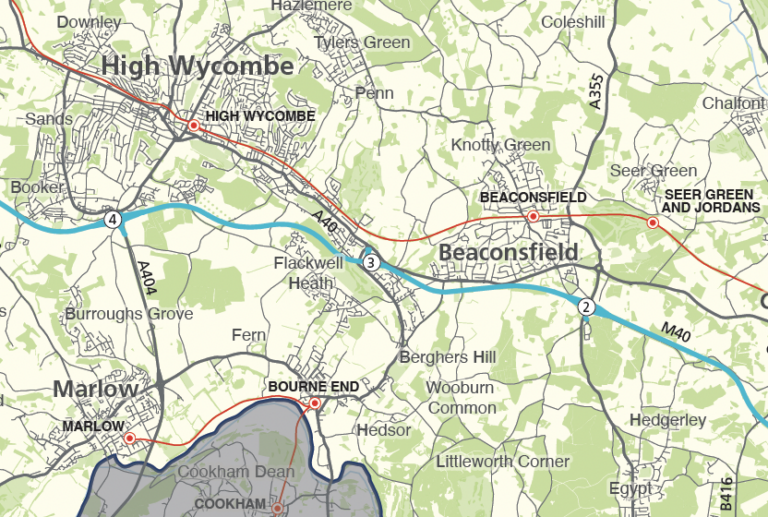 Buckinghamshire county map – Maproom