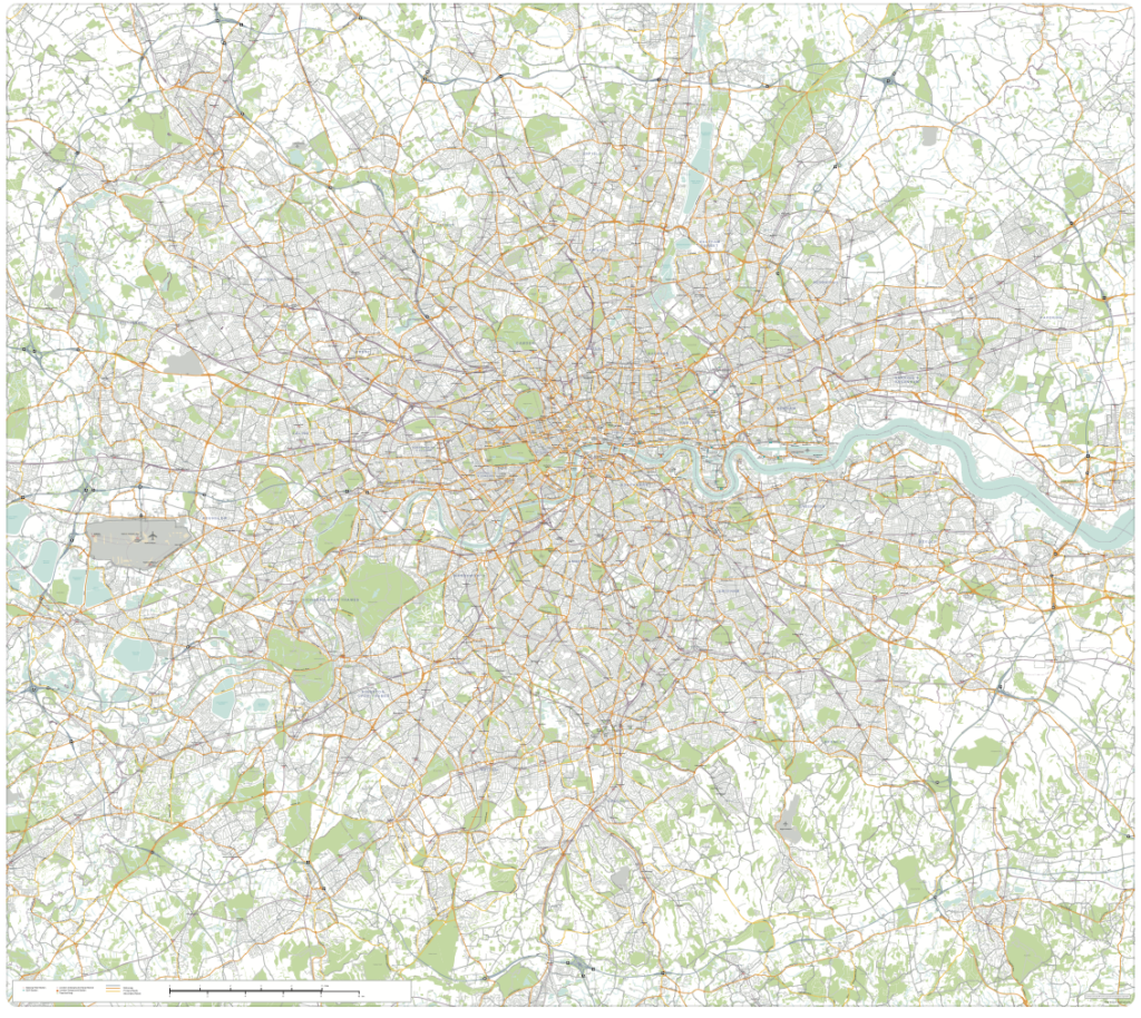 Greater London detailed map with all roads, transport, institutions ...