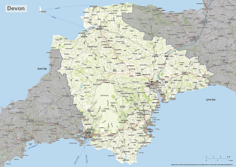Devon county map – Maproom