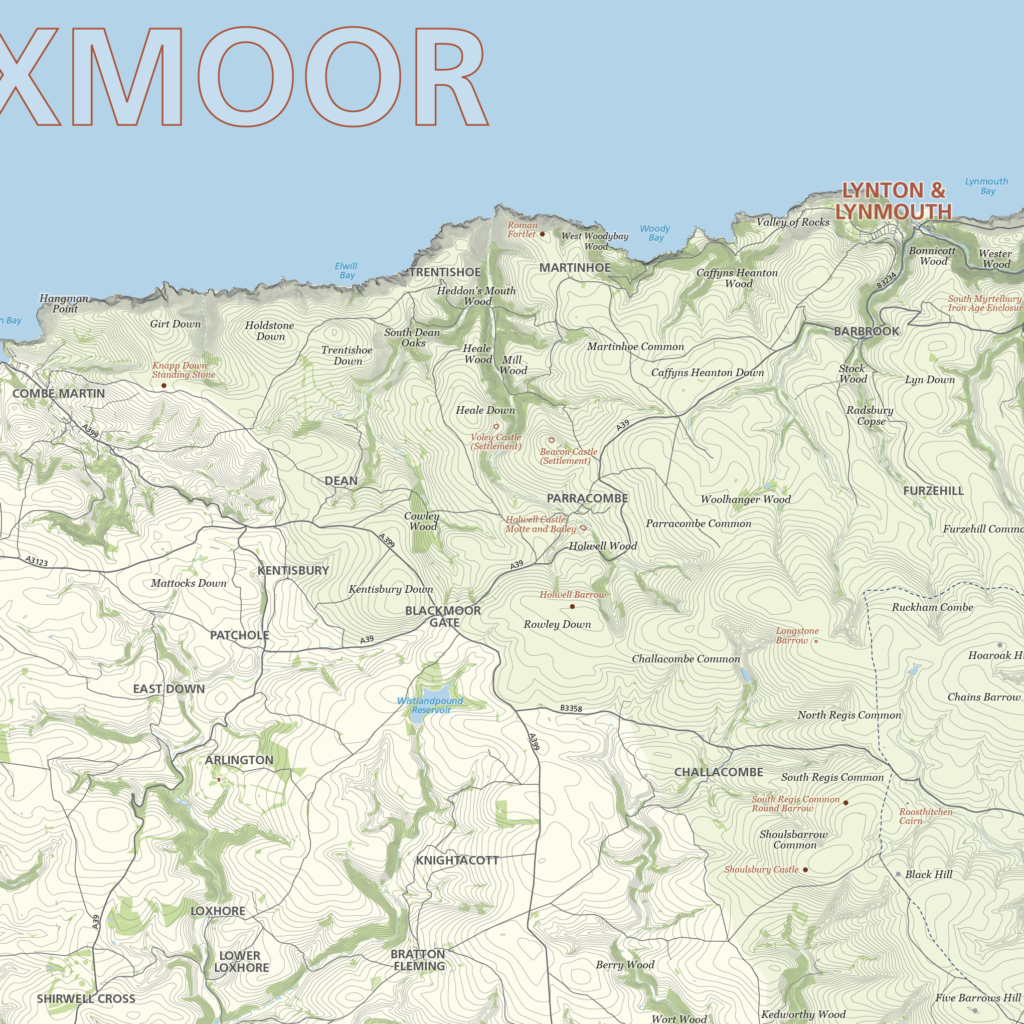 Exmoor National Park map – Maproom