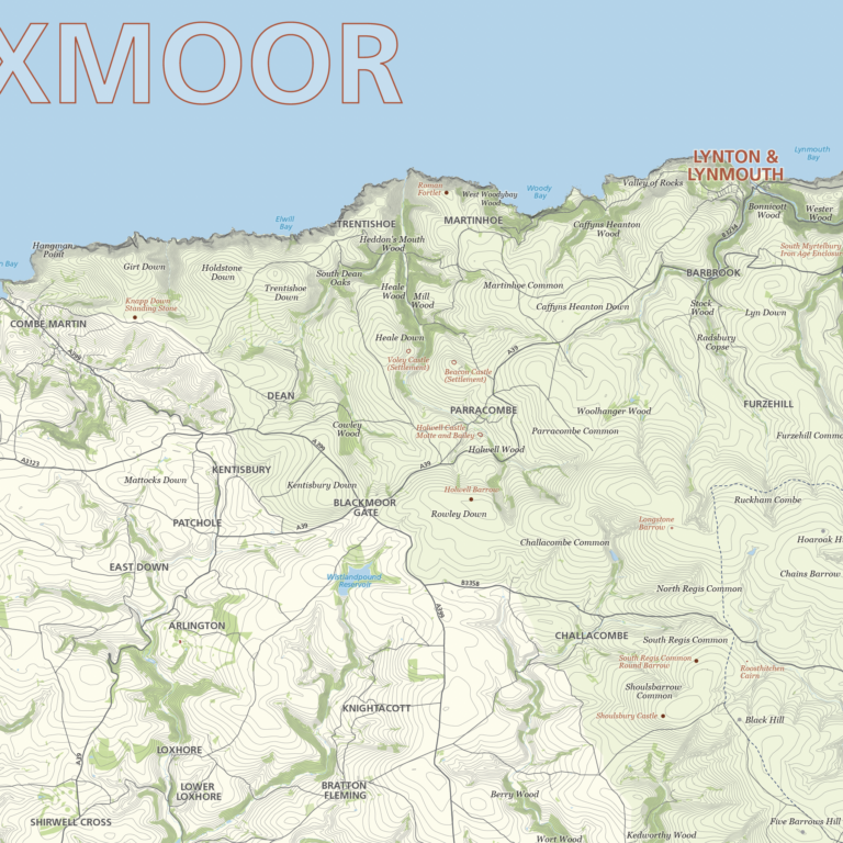 Exmoor National Park map – Maproom