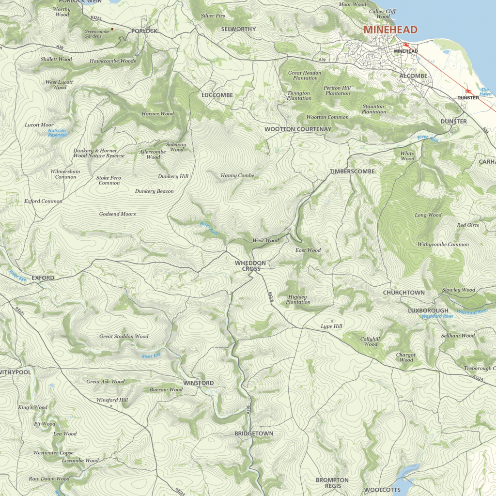 Exmoor National Park map – Maproom