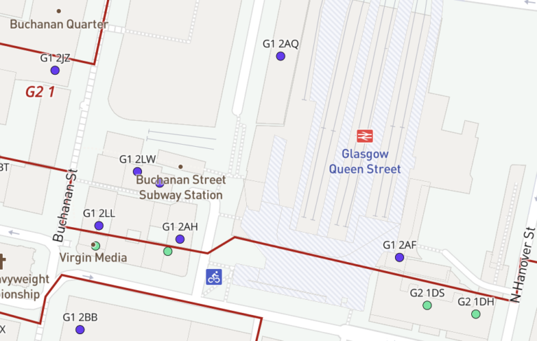 Map of G postcode districts – Glasgow – Maproom