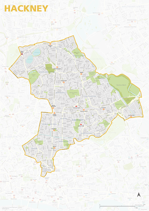 Hackney London Borough Map Maproom