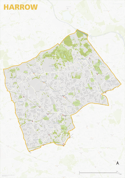 Harrow - London borough map – Maproom