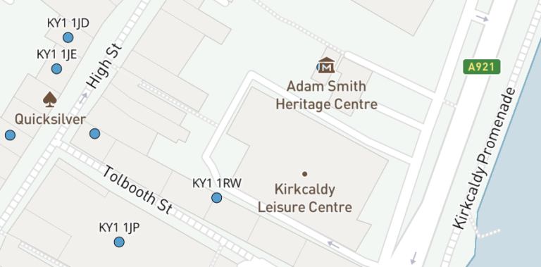 Map of KY postcode districts – Kirkcaldy – Maproom