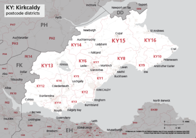 Map of KY postcode districts – Kirkcaldy – Maproom
