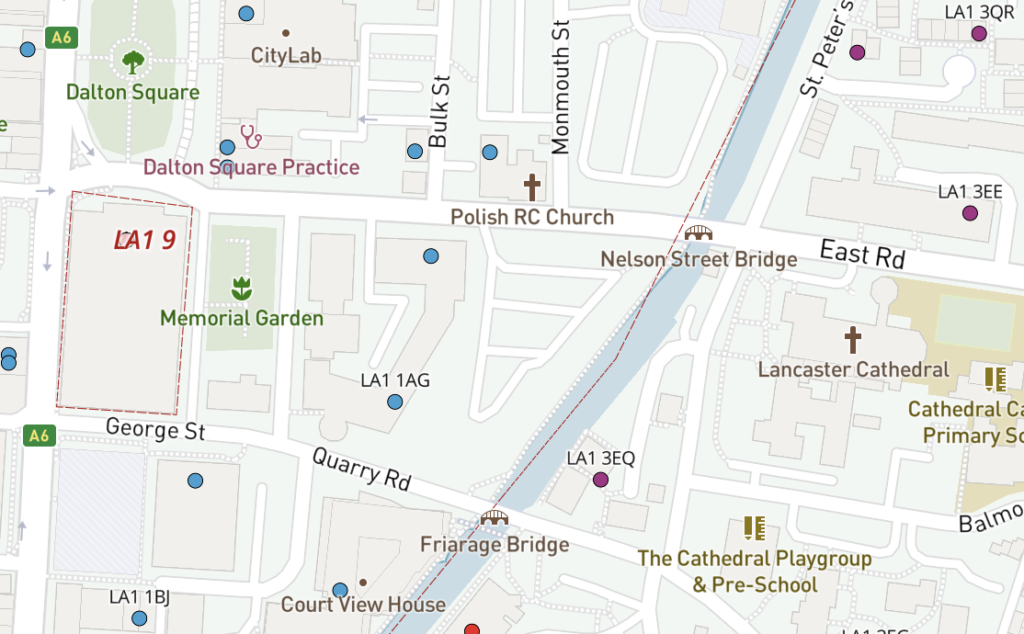 Map of LA postcode districts – Lancaster – Maproom