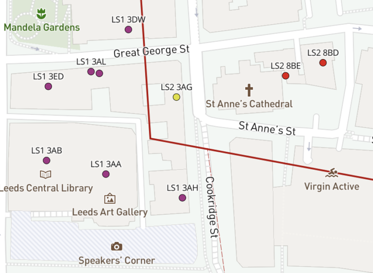 Map of LS postcode districts – Leeds – Maproom