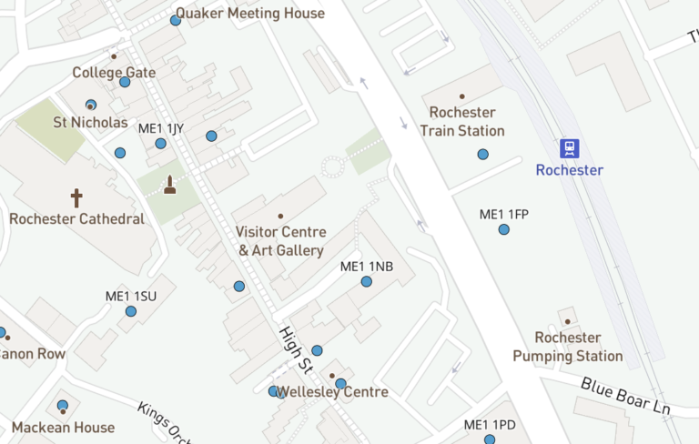Map of ME postcode districts – Rochester / Medway – Maproom
