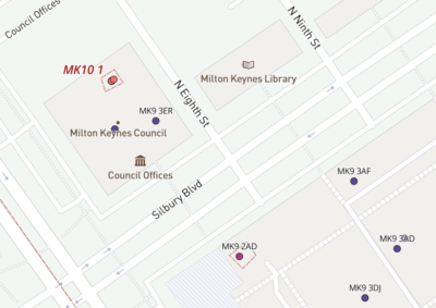 Map of MK postcode districts – Milton Keynes – Maproom