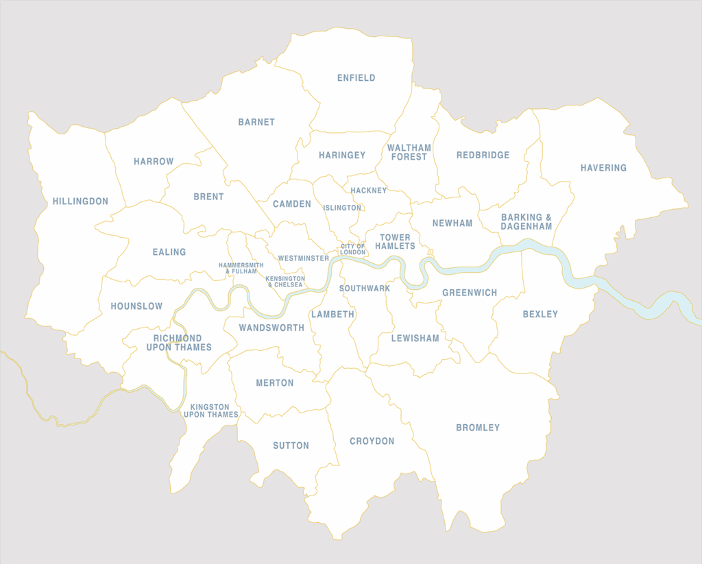 London Borough Maps: FULL SET of 34 maps – Maproom