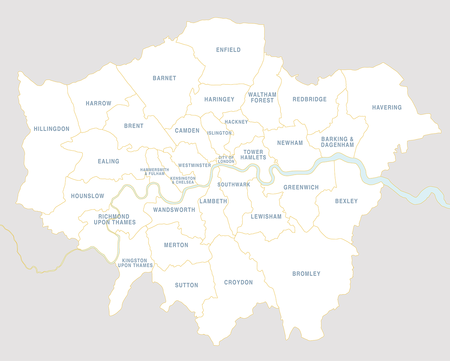 London Borough Maps: FULL SET of 34 maps – Maproom