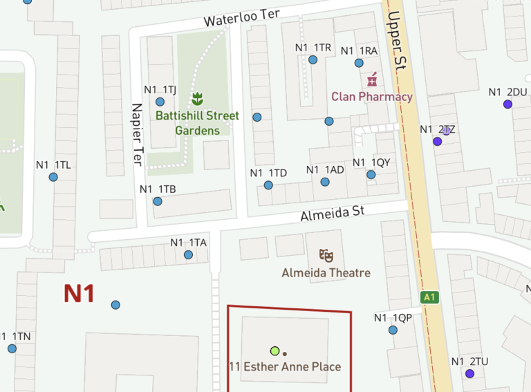 Map of N postcode districts – North London – Maproom