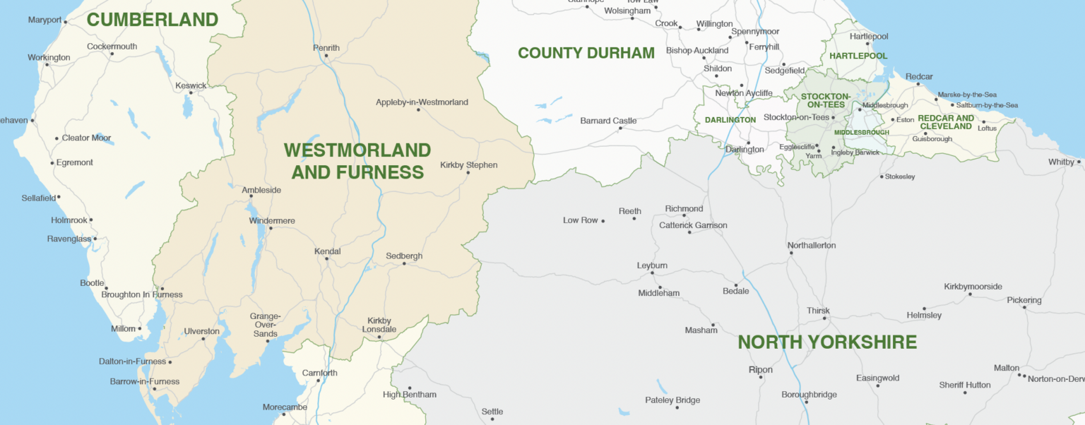 New Local Authorities maps from April 2023 – Cumberland, Westmorland ...