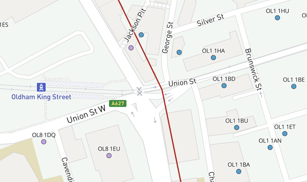 Map of OL postcode districts – Oldham – Maproom