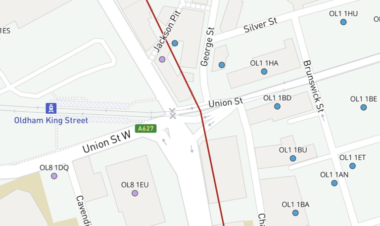 Map of OL postcode districts – Oldham – Maproom