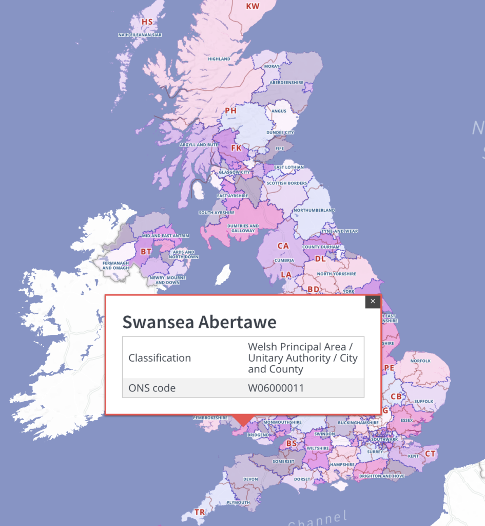 Dynamic UK administrative maps – Maproom