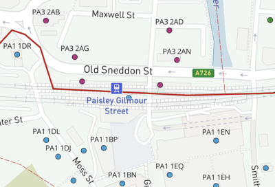 Map of PA postcode districts – Paisley – Maproom