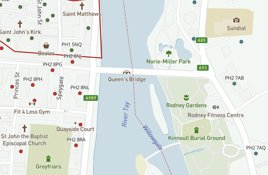 Map of PH postcode districts – Perth – Maproom