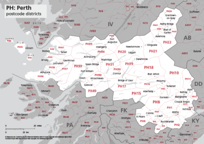 Map of PH postcode districts – Perth – Maproom