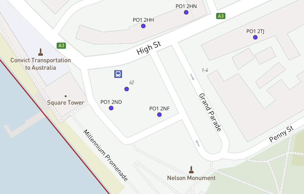 Map of PO postcode districts – Portsmouth – Maproom