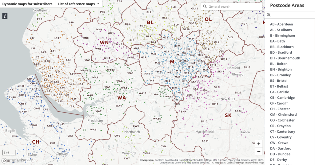 Postcode-units-coloured-by-area – Maproom
