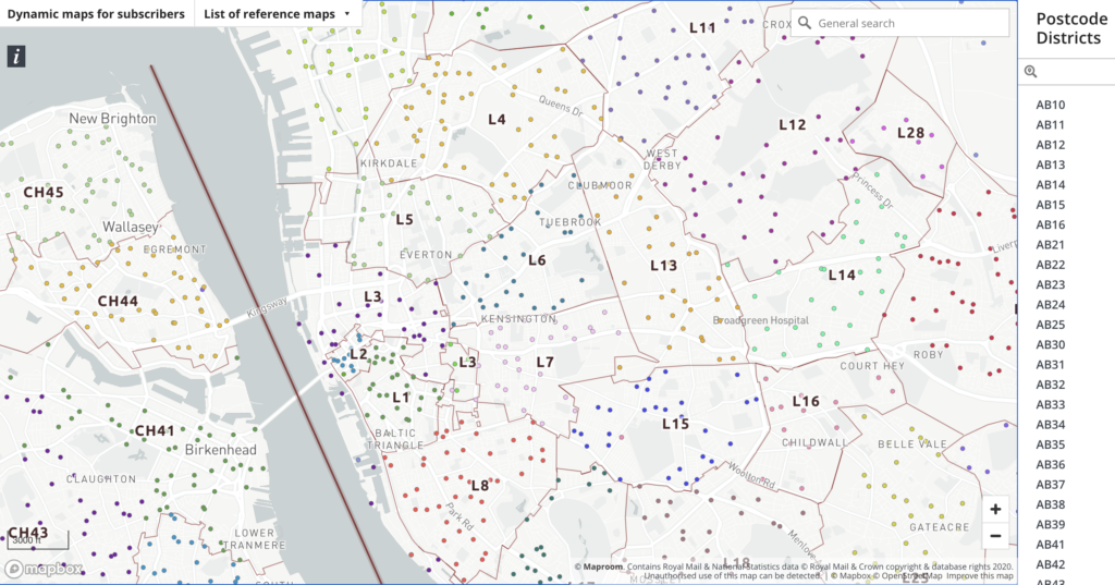 Postcode-units-coloured-by-district – Maproom