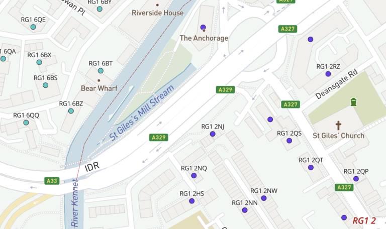 Map of RG postcode districts – Reading – Maproom