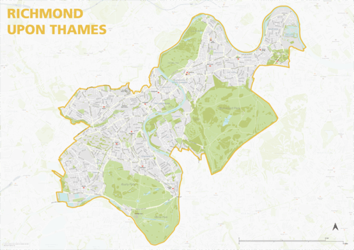 Richmond upon Thames - London borough map – Maproom