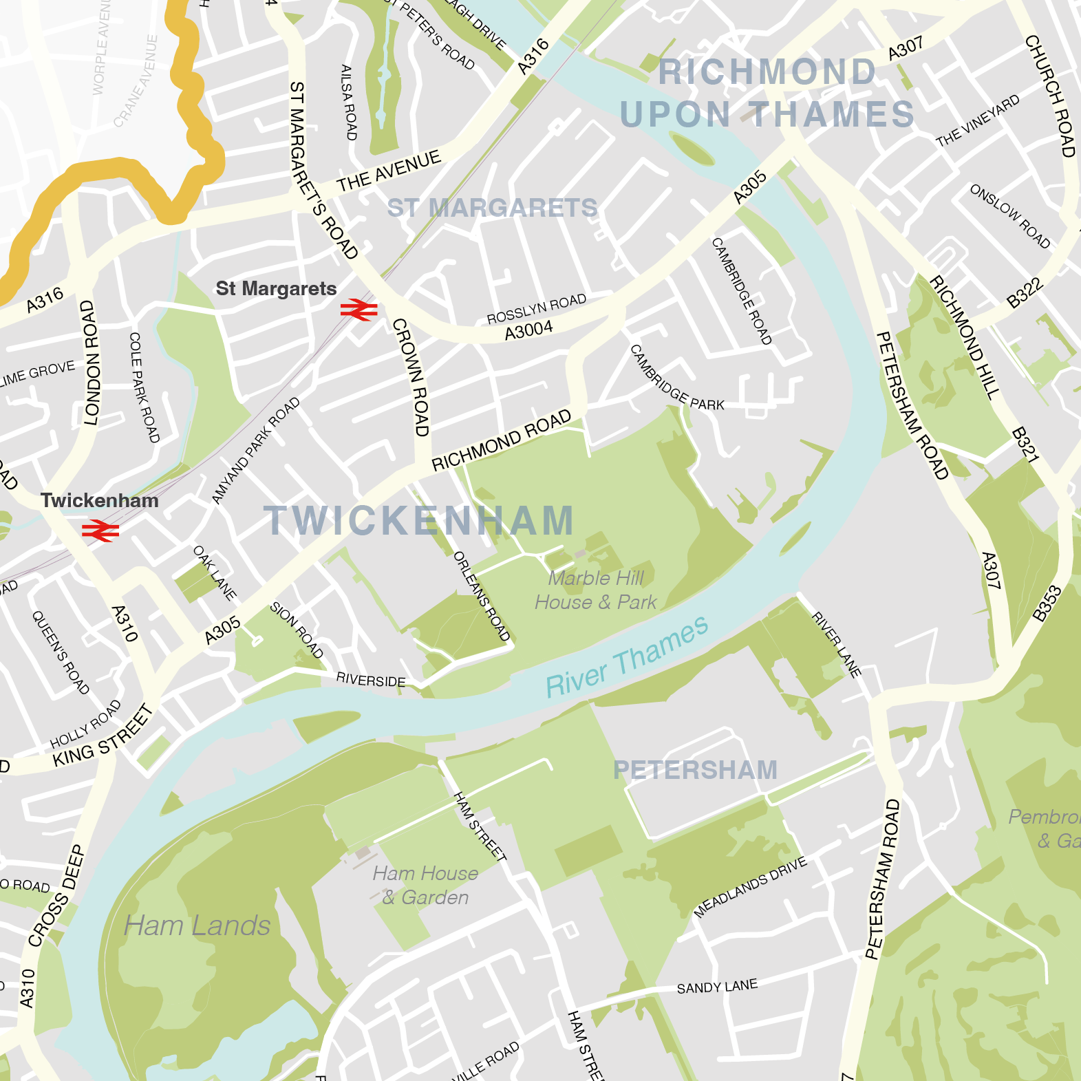 Richmond upon Thames - London borough map – Maproom