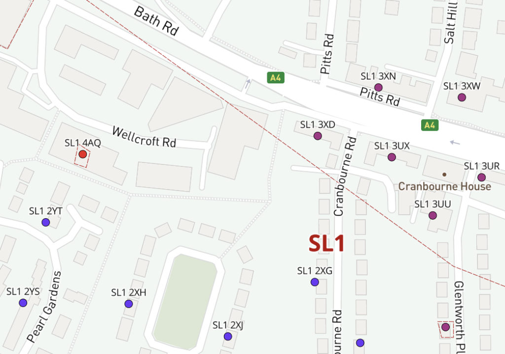Map of SL postcode districts – Slough – Maproom