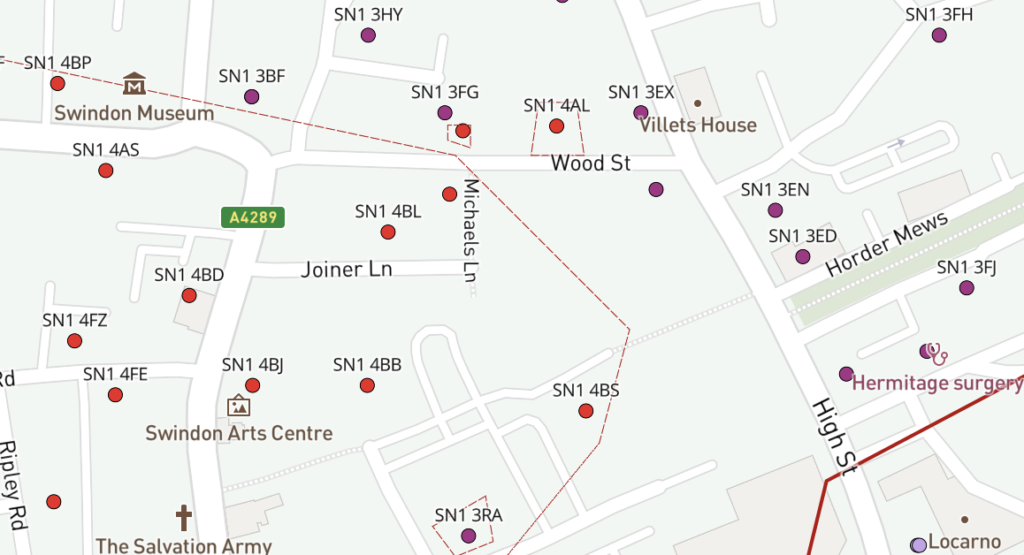Map of SN postcode districts – Swindon – Maproom