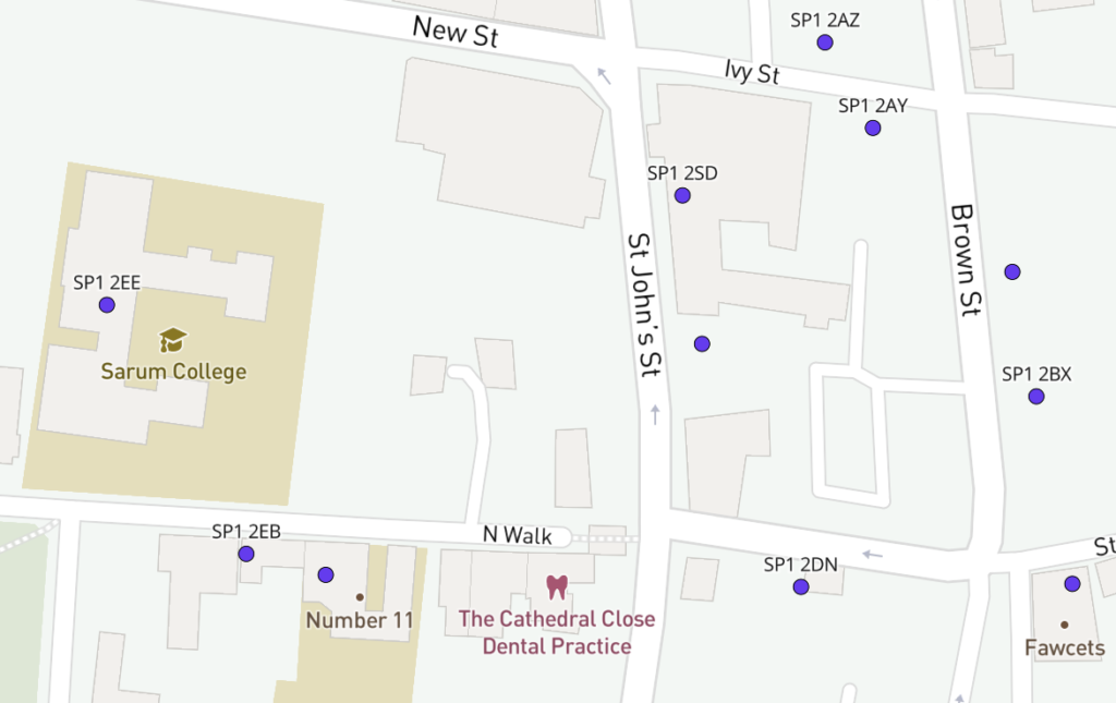 Map of SP postcode districts – Salisbury – Maproom