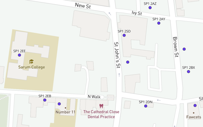 Map of SP postcode districts – Salisbury – Maproom