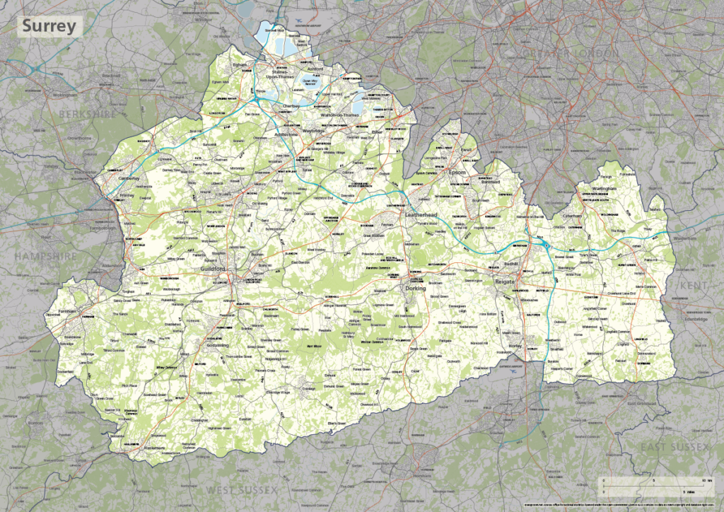 Surrey County Map Maproom Surrey County Map Maproom